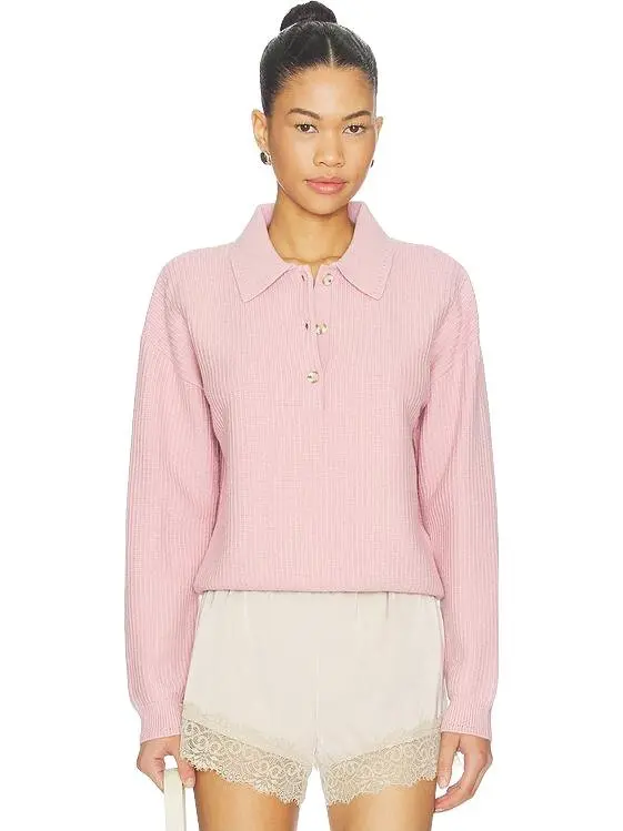 Varley Marlie Polo Knit Sweater - Zephyr Mauve