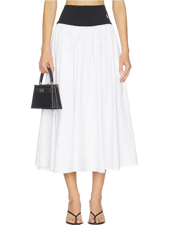 Polo Ralph Lauren Midi A-line Skirt - White