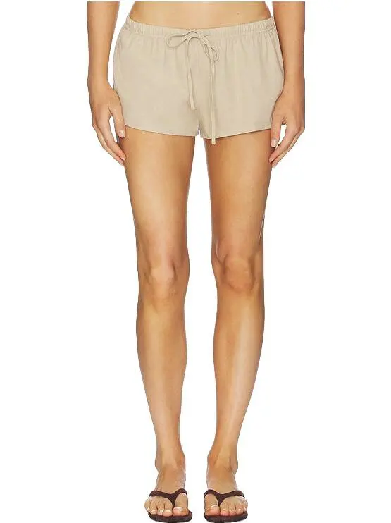 ALL THE WAYS Amalie Drawstring Short - Beige