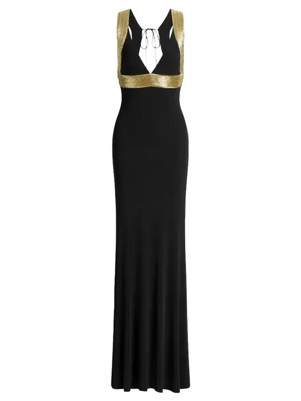 Alberta Ferretti V-neck Maxi Dress - Black
