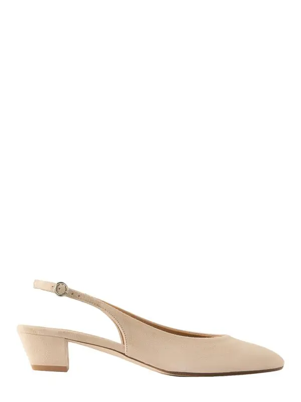 AeydĒ Celeste Suede Slingback Pumps - Neutrals