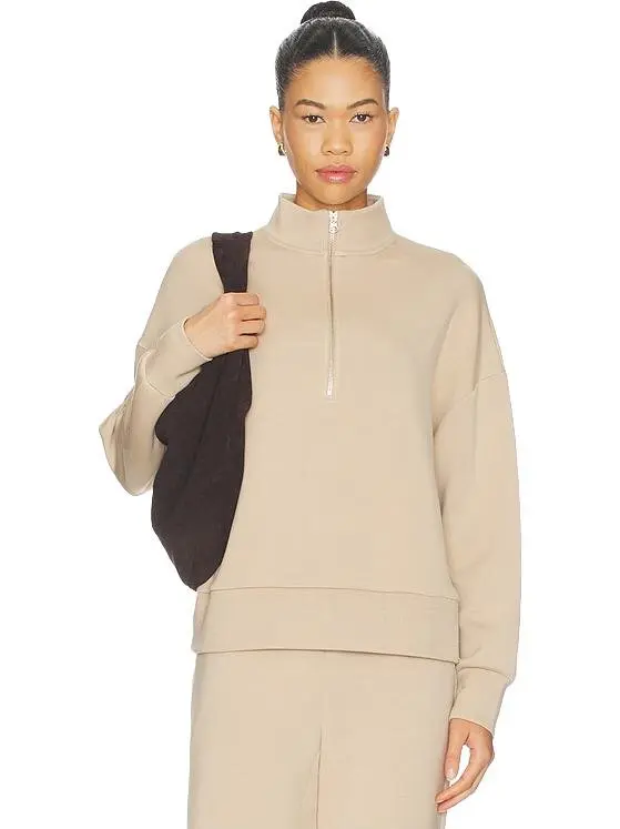 Varley Mavis Mock Neck Sweatshirt - Light Taupe