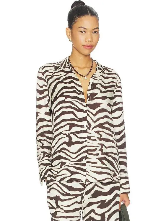 Rails Saige Top - Espresso Zebra