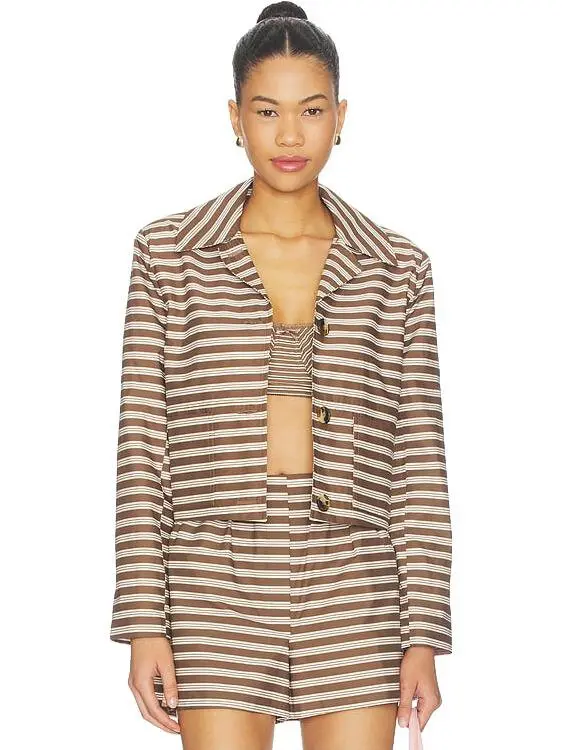 MILKWHITE Jacket - Brown Stripes