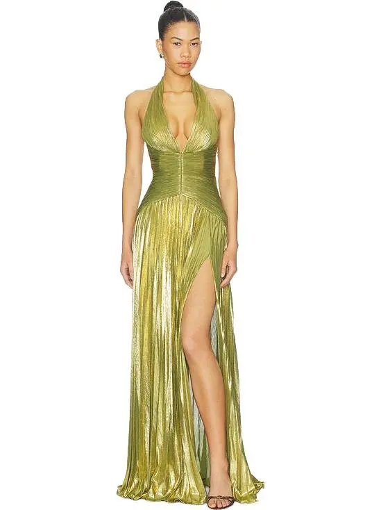 Retrofete Elanil Dress - Metallic Peridot