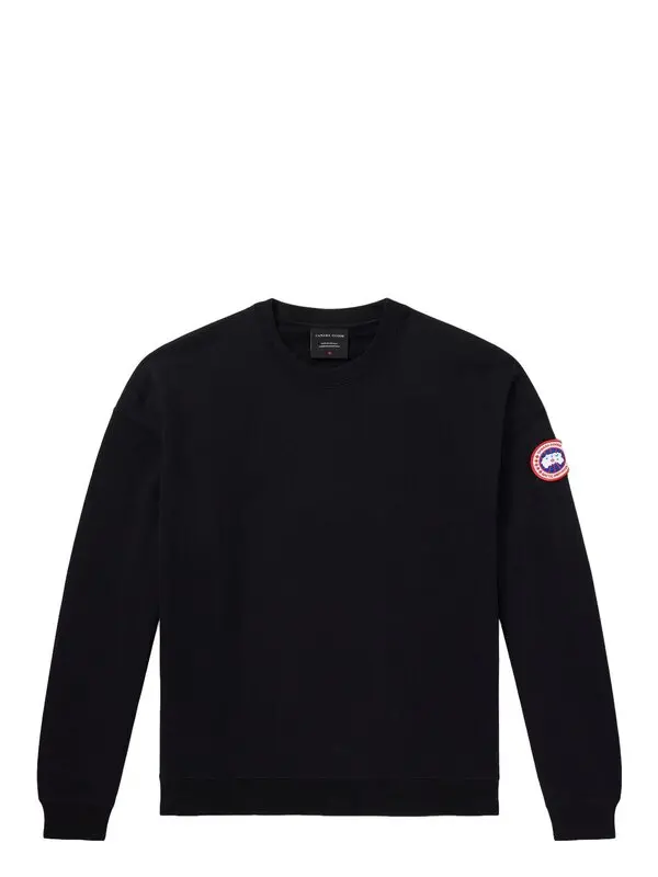 Canada Goose Rove Logo-embroidered Cotton-jersey Sweater - Black