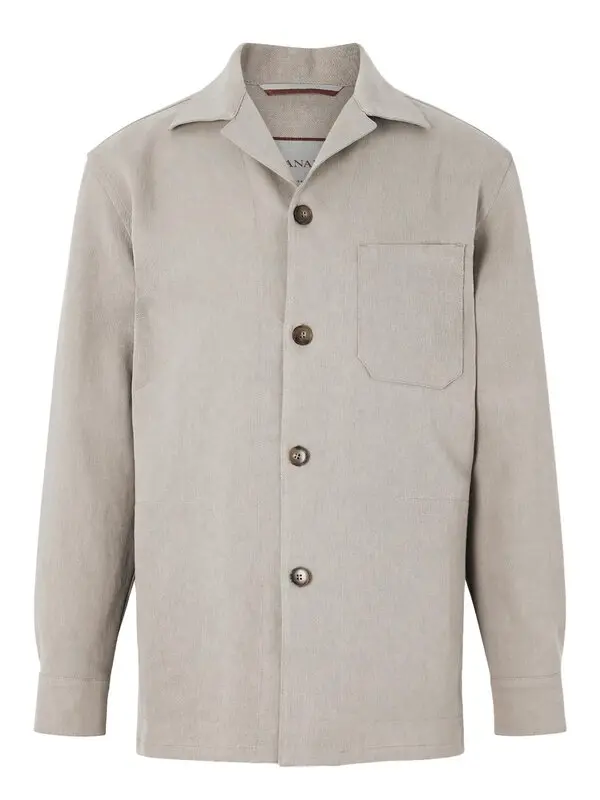 Canali Linen Overshirt - Neutrals
