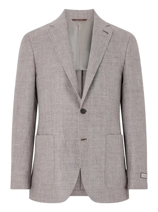 Canali Kei Linen And Wool-blend Blazer - Neutrals