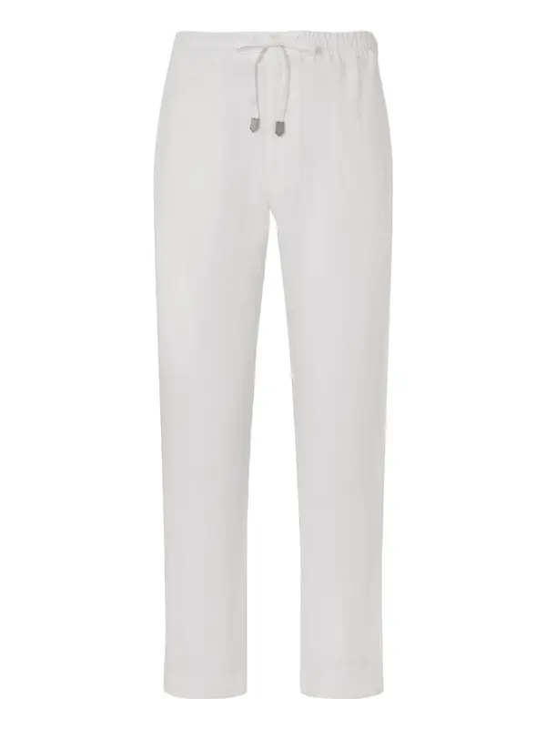 Canali Straight-leg Linen Trousers - White