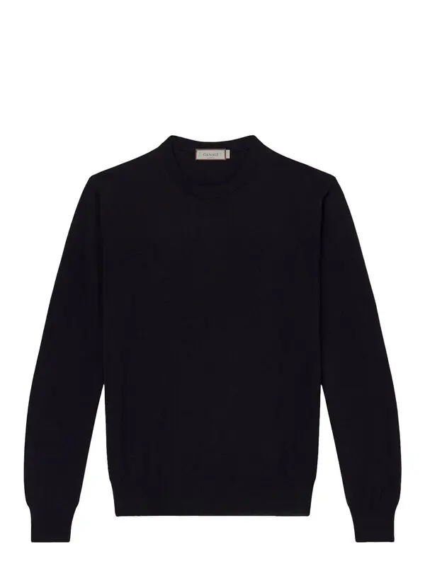 Canali Cotton Crewneck Sweater - Black