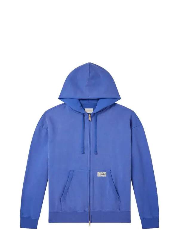 Aimé Leon Dore Cotton-jersey Zip-up Hoodie - Blue