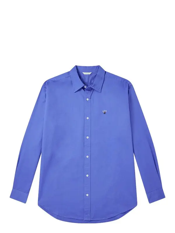 Aimé Leon Dore Logo-embroidered Cotton Shirt - Blue