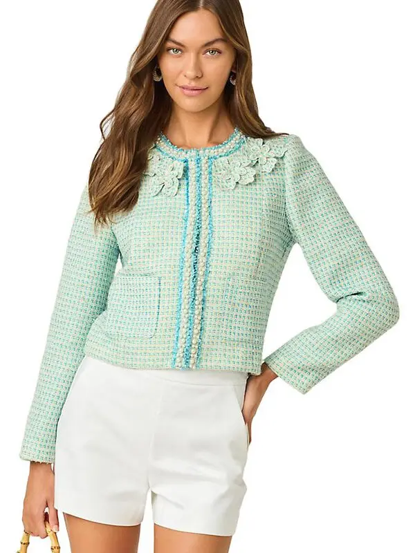 LILLY PULITZER Rohana Boucle Jacket - Capri Blue Fantasy Boucle