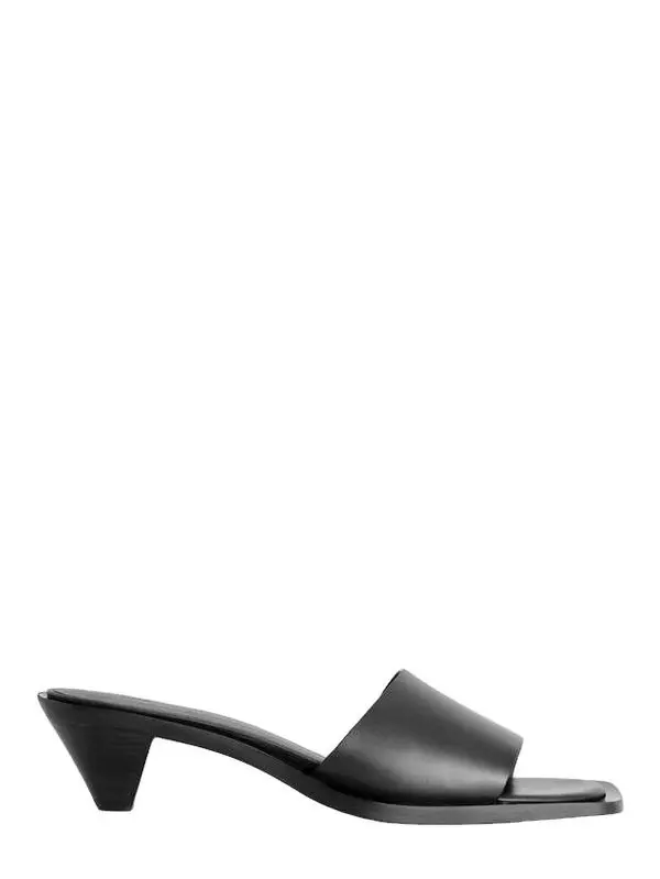 Cos Leather Kitten-heel Mules - Black
