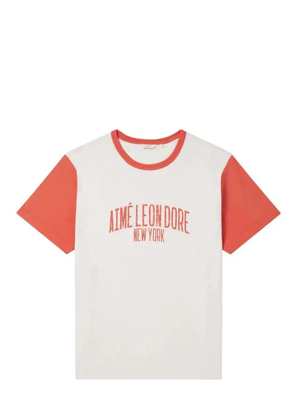 Aimé Leon Dore Logo-print Cotton-jersey T-shirt - Red