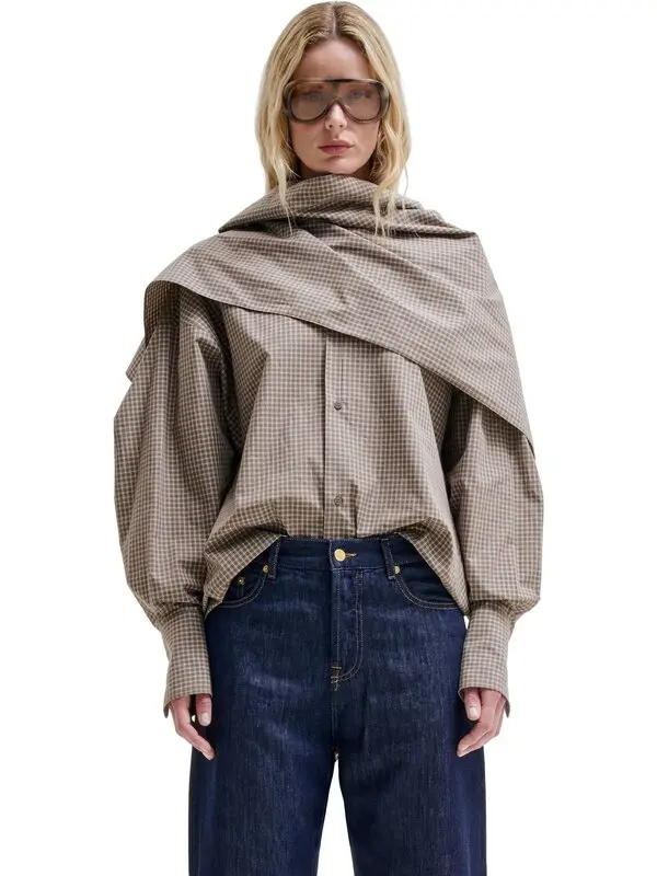 DARKPARK Georgia Draped Top - Neutral