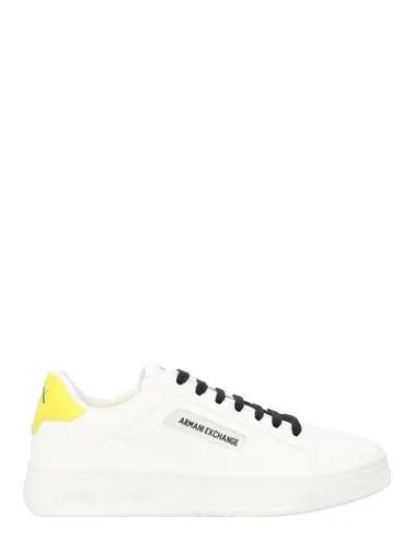Armani Exchange Sneakers In Polyester With Polyurethane Coating - White