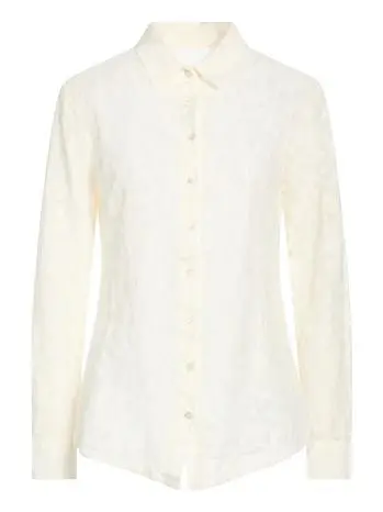 120% Lino Lace Detailed Shirt - White
