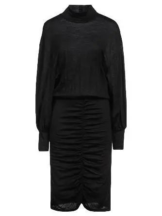 Patrizia Pepe Wool-blend Midi Dress - Black