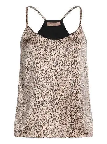TWINSET Leopard Print Polyester Top - Beige