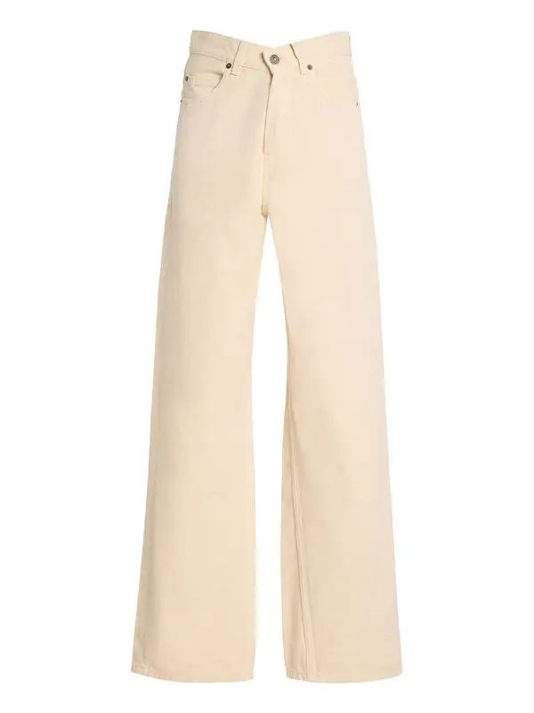 Saint Laurent V-waist Baggy Jeans - White