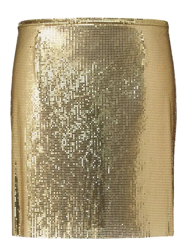 Rabanne Mesh Mini Skirt - Gold