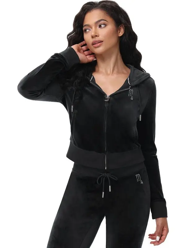 Juicy Couture Custom Zodiac Velour Hoodie - Liquorice