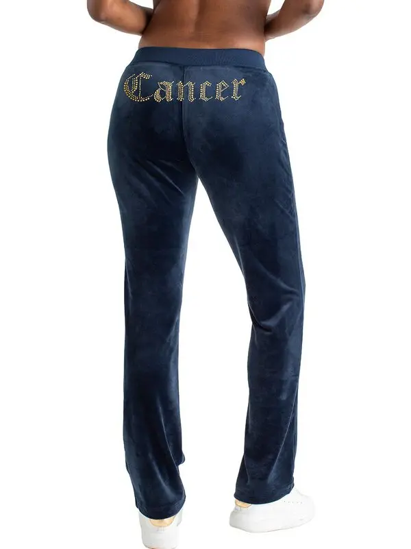 Juicy Couture Customizable Big Bling Velour Track Pants - Regal Blue