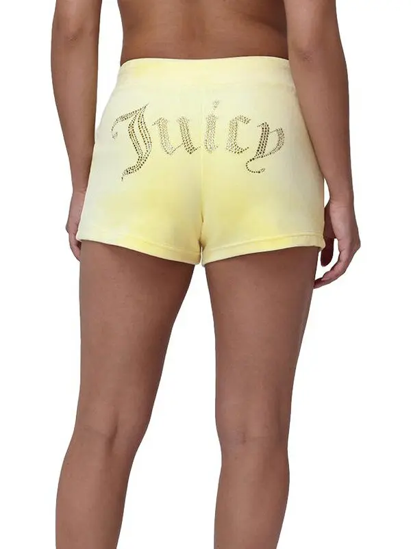 Juicy Couture Velour Track Shorts - Yellow Iris