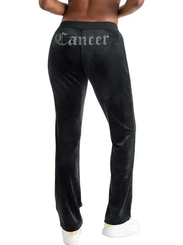 Juicy Couture Customizable Big Bling Velour Track Pants - Liquorice