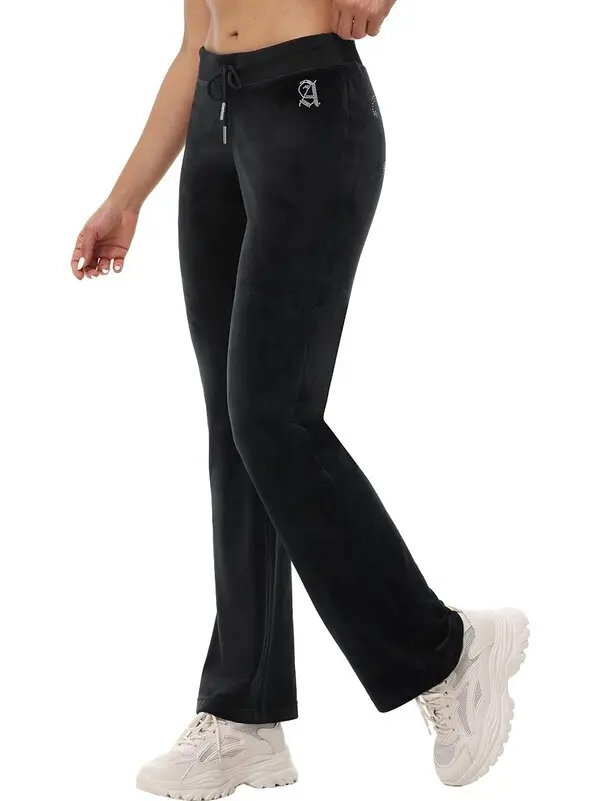 Juicy Couture Custom Initial Velour Track Pants - Liquorice
