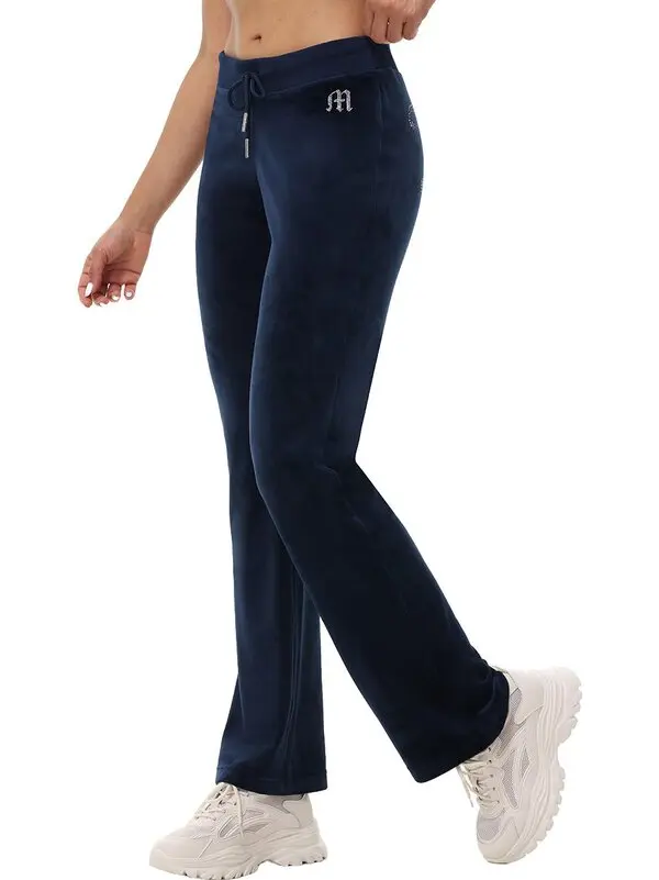 Juicy Couture Custom Initial Velour Track Pants - Regal Blue