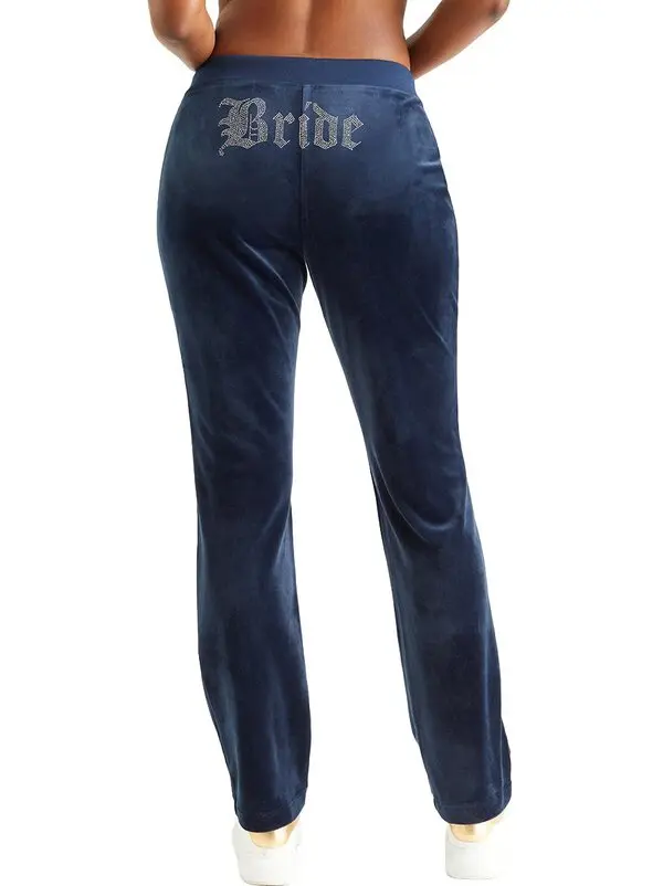 Juicy Couture Customizable Velour Track Pants - Regal Blue
