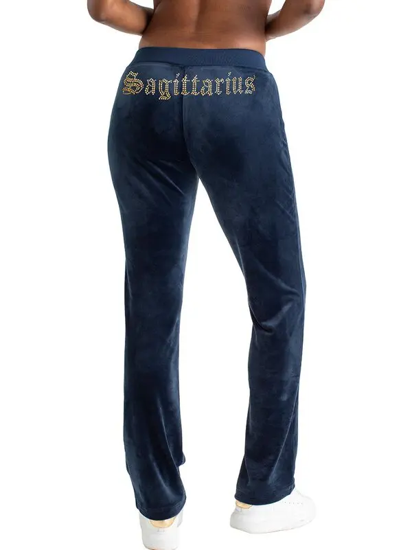 Juicy Couture Customizable Sagittarius Velour Track Pants - Regal Blue