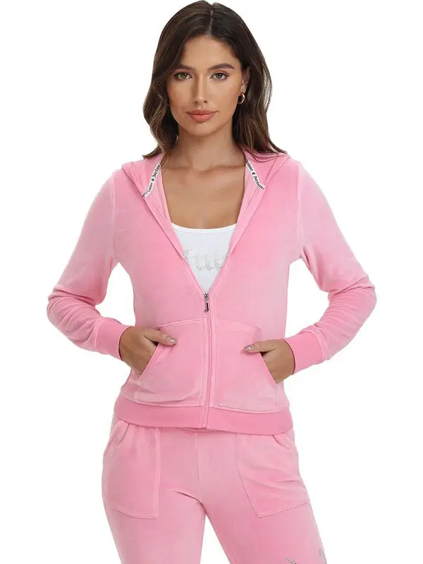 Juicy Couture Classic Cotton Velour Hoodie - Hot Hot