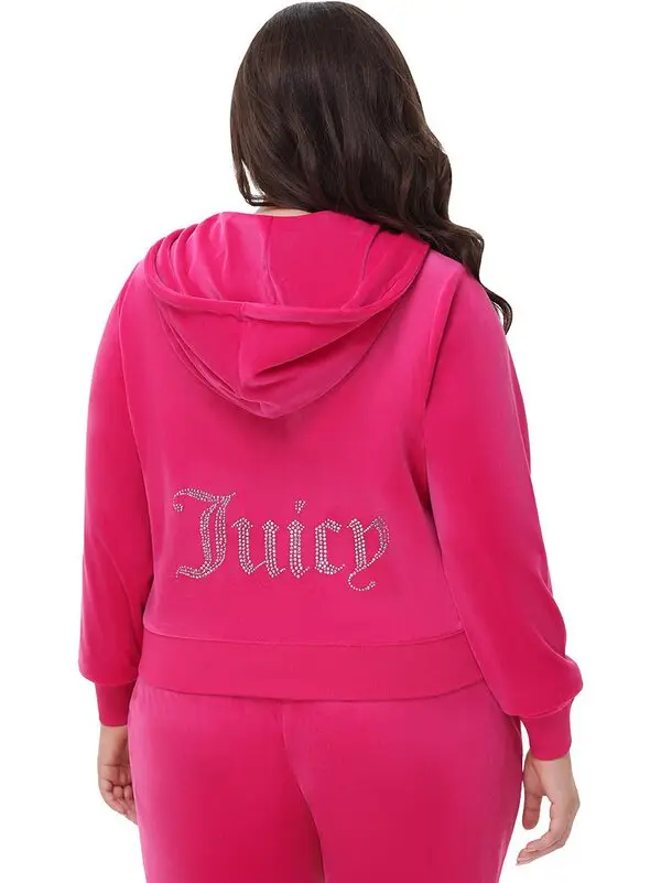 Juicy Couture Velour Zip Up Hoodie - Free Love