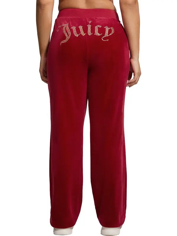 Juicy Couture Plus-size Big Bling Velour Track Pants - Red Carpet