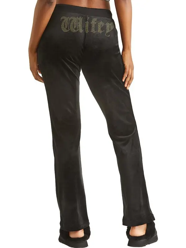 Juicy Couture Customizable Velour Track Pants - Liquorice