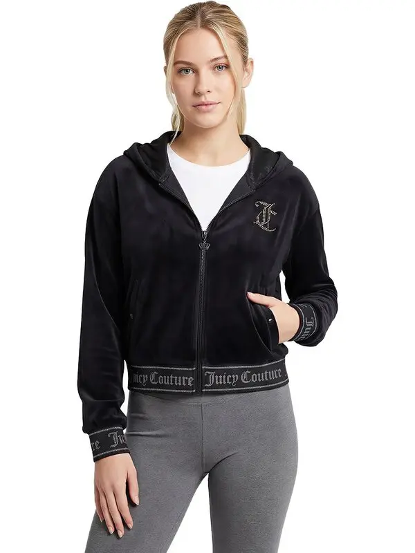 Juicy Couture Reversible Velour Zip-up Jacket - Caviar