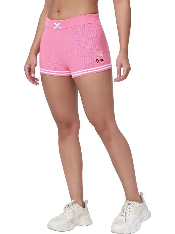 Juicy Couture Embroidered Tipped Sweater Shorts - Hot Hot