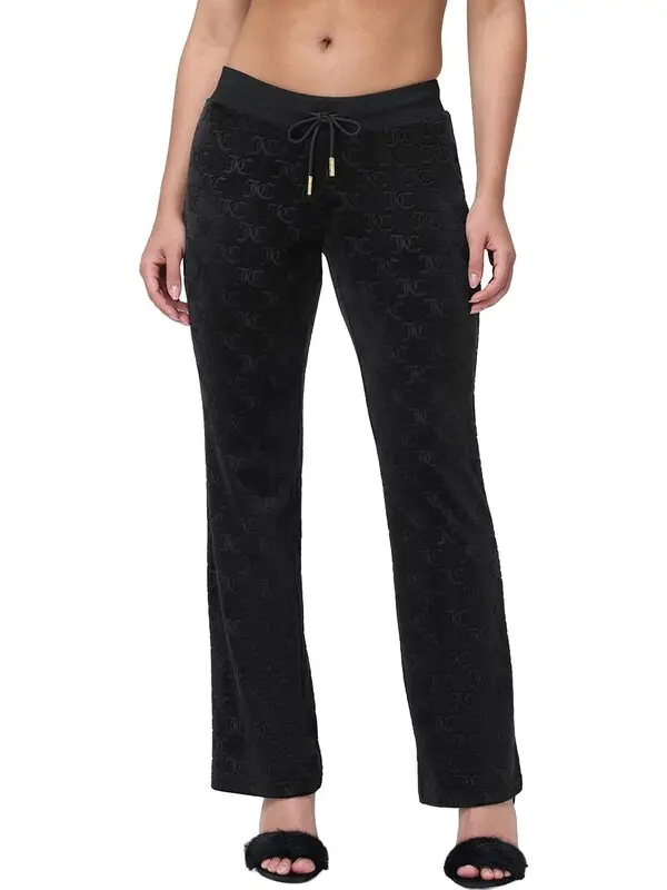 Juicy Couture Embossed Velour Track Pants - Liquorice