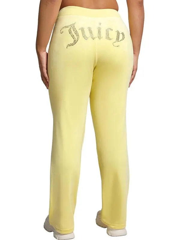 Juicy Couture Plus-size Og Big Bling Velour Track Pants - Yellow Iris
