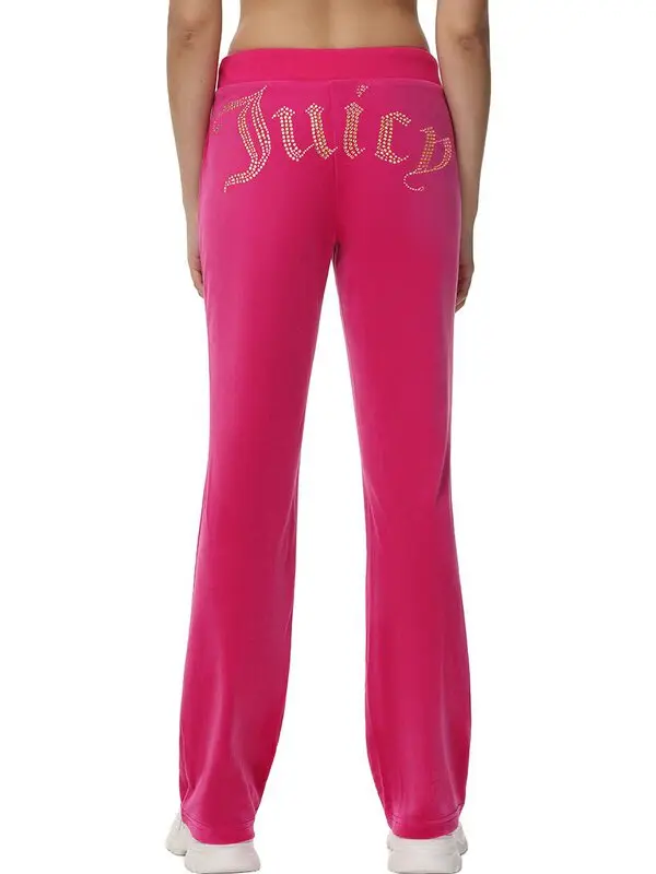 Juicy Couture Technicolor Customizable Big Bling Velour Track Pants - Free Love