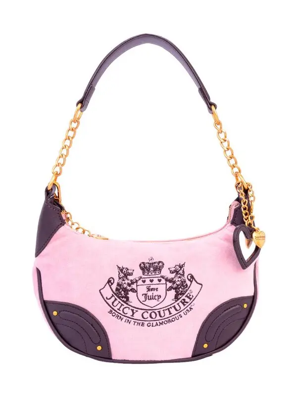 Juicy Couture Heritage Core Shoulder Crossbody Bag - Dusty Blush/chocolate Brown