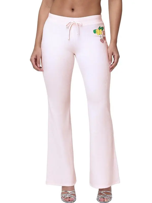Juicy Couture Cotton Velour Wide Leg Pants - Soft Glow