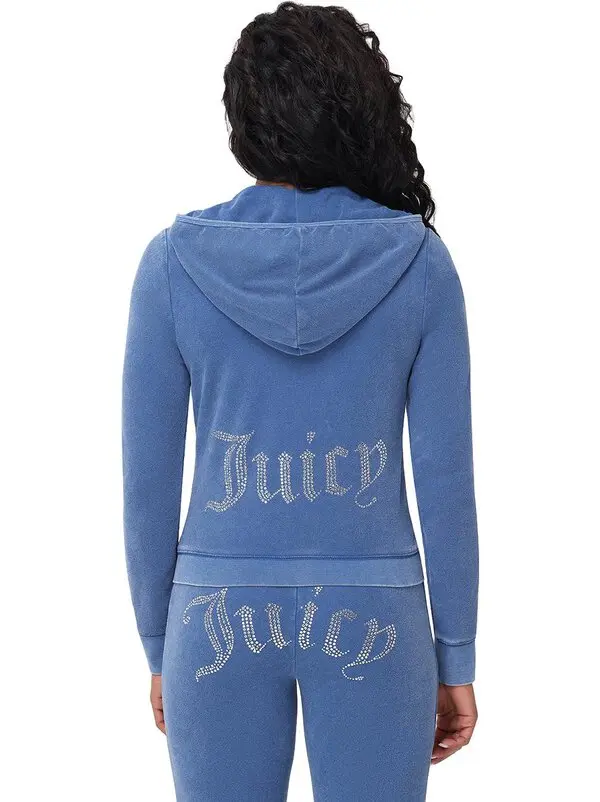 Juicy Couture Washed Terry Zip Up Hoodie - First Place
