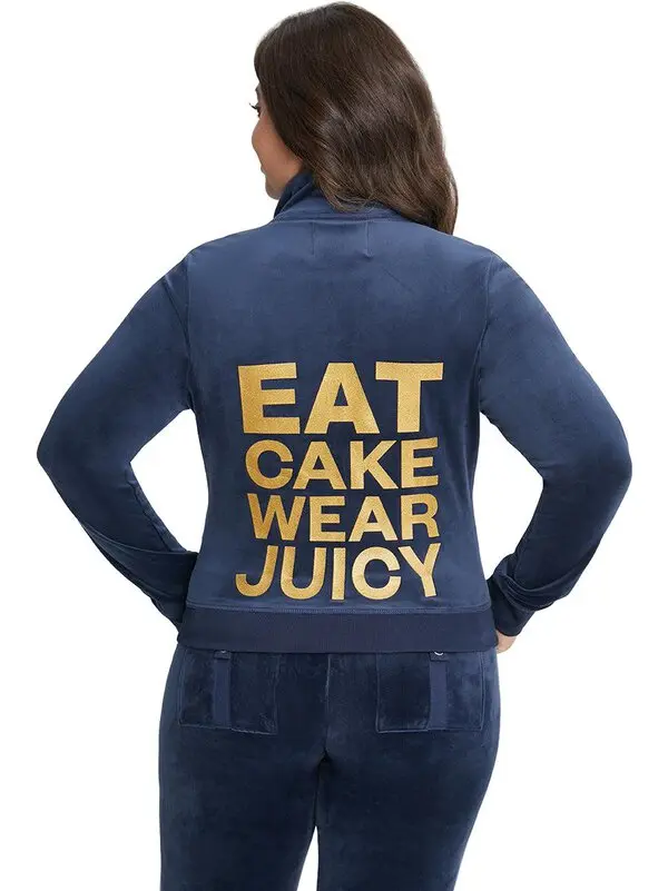 Juicy Couture Plus-size Eat Cake Wear Juicy Mockneck Jacket - Regal Blue