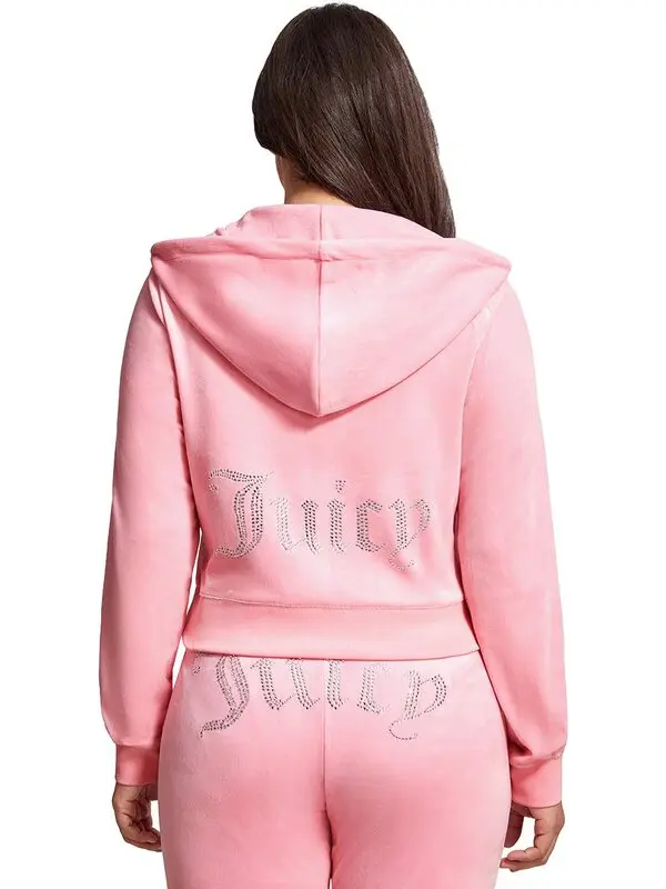 Juicy Couture Plus-size Velour Hoodie - Heritage Pink