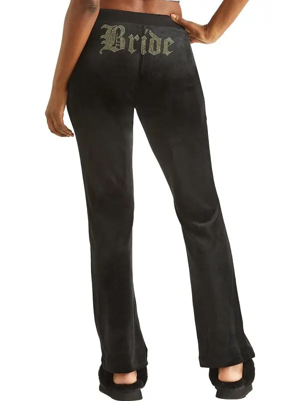Juicy Couture Velour Track Pants - Liquorice