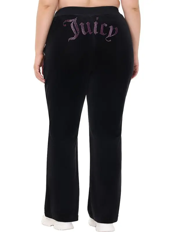 Juicy Couture Plus-size Big Bling Velour Track Pants - Liquorice